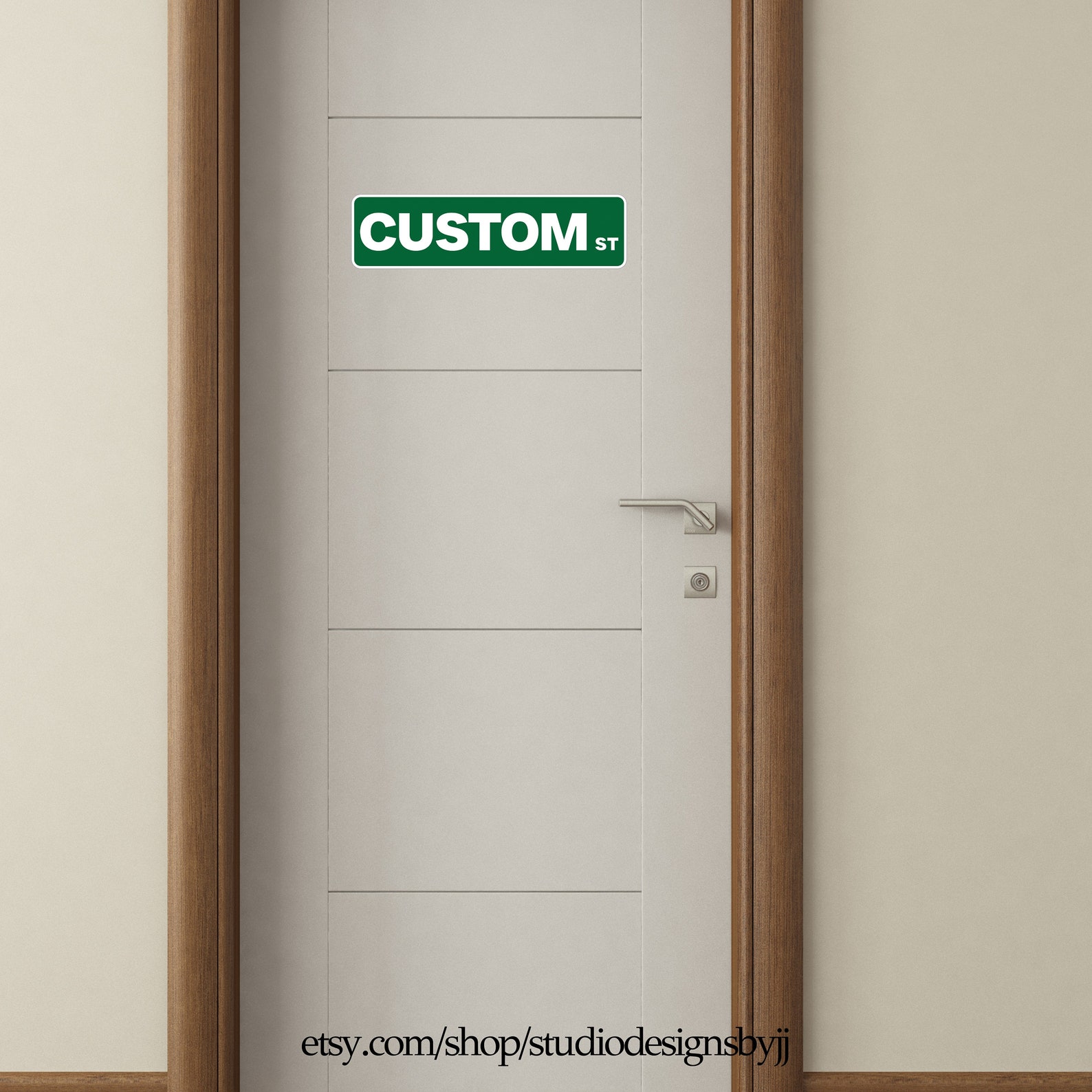 Custom Street Sign Sticker Sign Name Decal Green Street Sign With Name ...