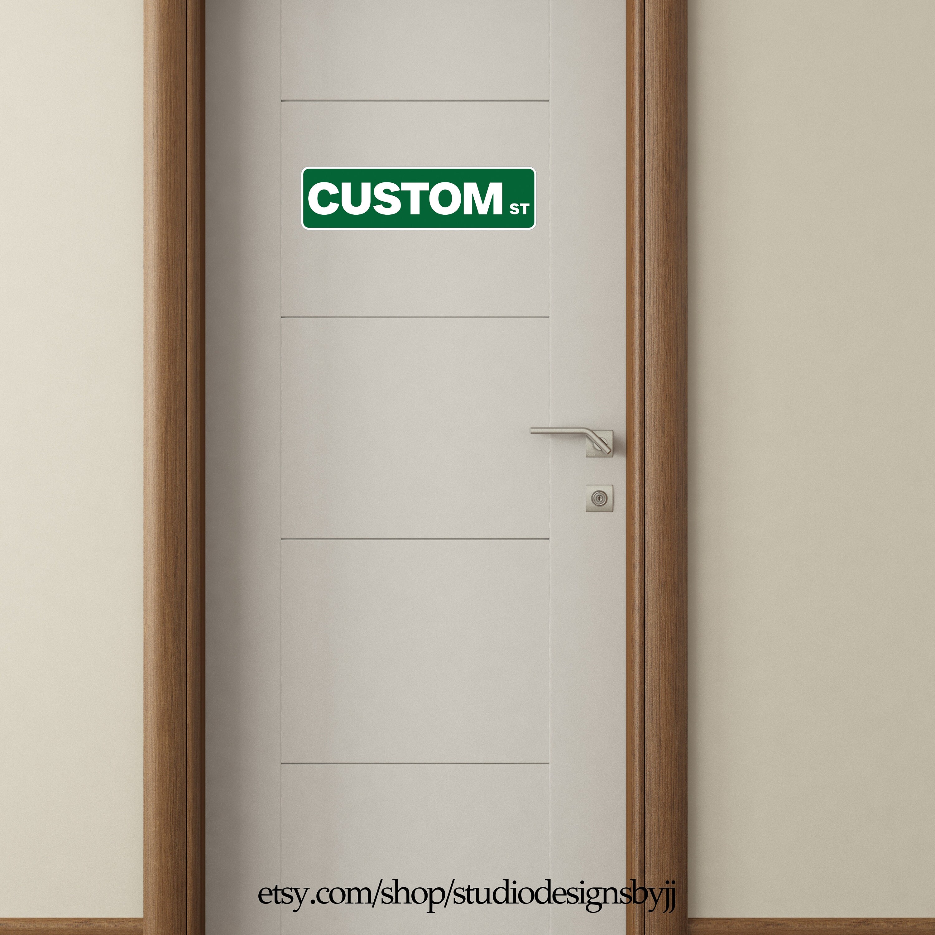 Custom Street Sign Sticker Sign Name Decal Green Street Sign With Name ...