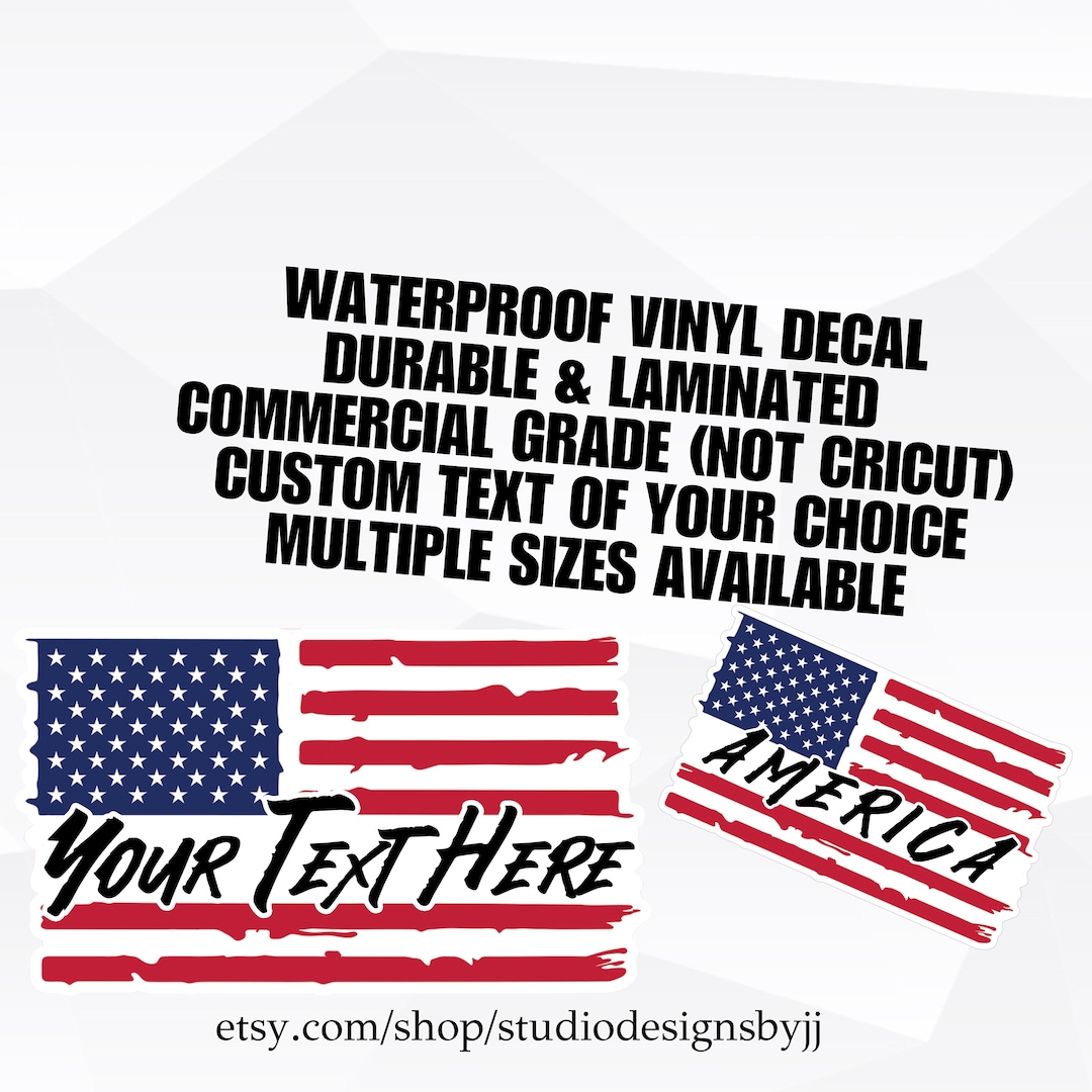 Custom Waterproof Name Sticker | American Flag Sticker | Red White and ...