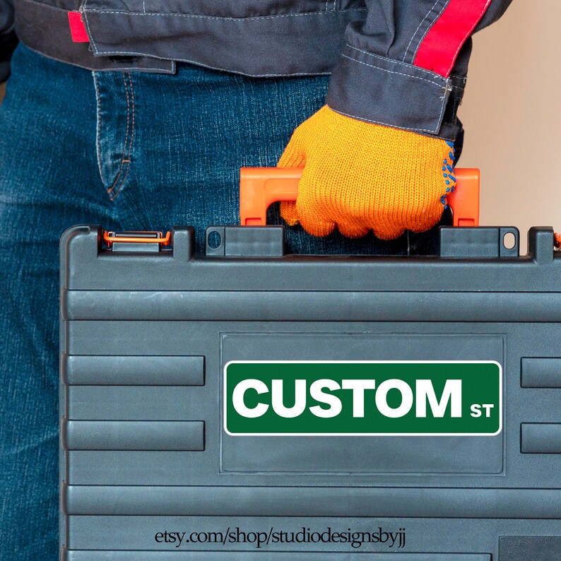 Custom Street Sign Sticker Sign Name Decal Green Street Sign With Name ...