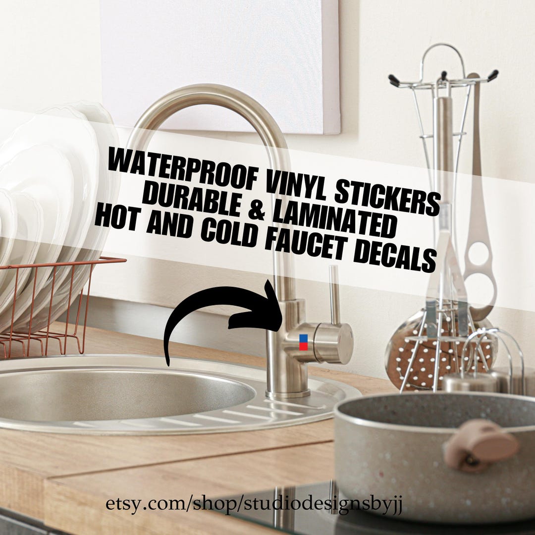 Hot and Cold Sticker for Faucet Hot and Cold Label for Faucet Water ...