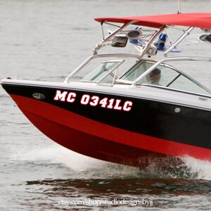 Boat Registration Number Stickers Jet Ski Numbers 2 PACK Boat Name ...