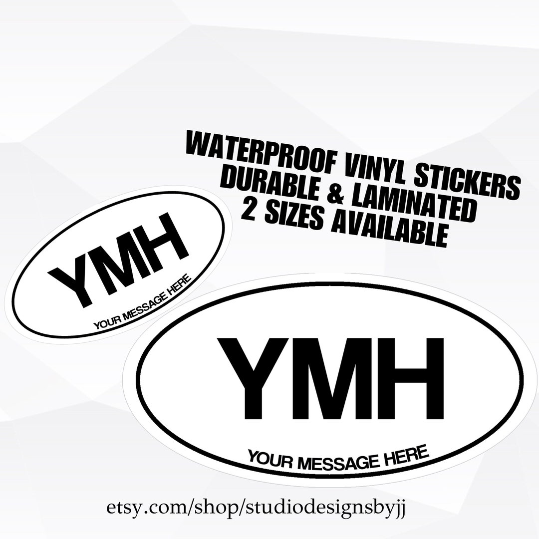 Custom Oval Sticker | Black and White Oval Sticker | Laptop Decal ...