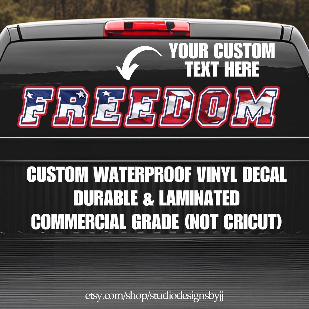 Custom Waterproof Windshield Sticker | American Flag Sticker | Red ...