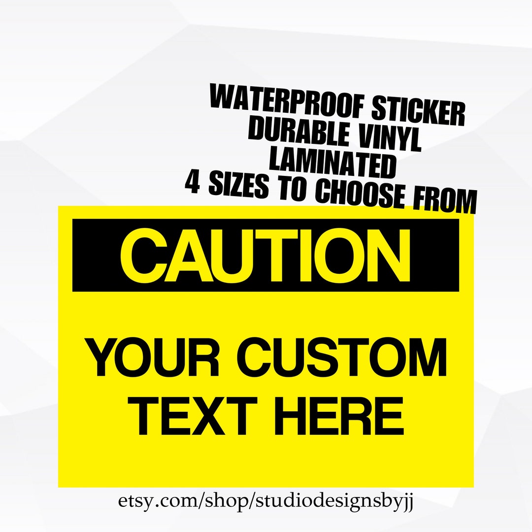 Custom Warning Sticker | Waterproof Vinyl Die Cut | Laptop Decal ...