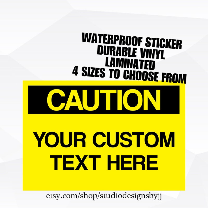 Caution Sticker - Etsy