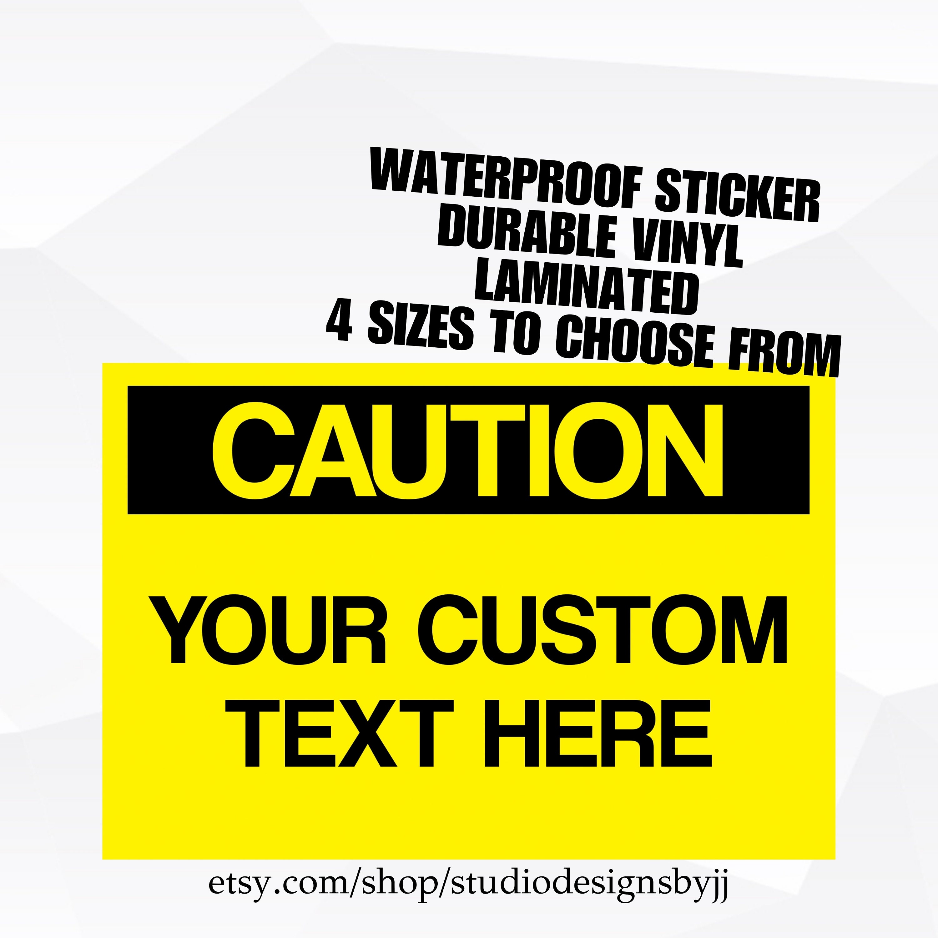 Custom Warning Sticker Waterproof Vinyl Die Cut Laptop Decal Tumbler ...