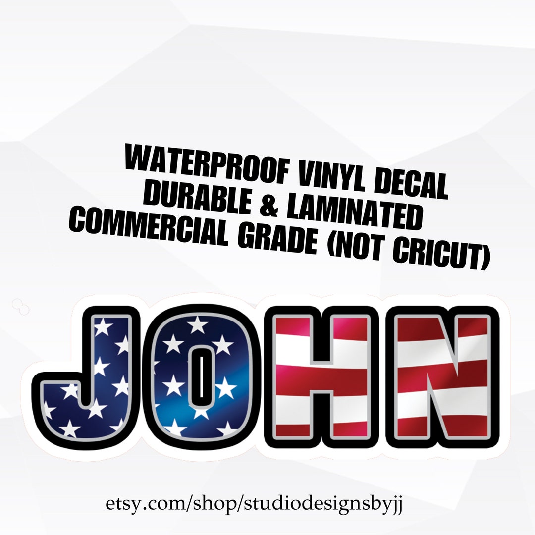 Custom Waterproof Name Sticker | American Flag Sticker | Red White and ...