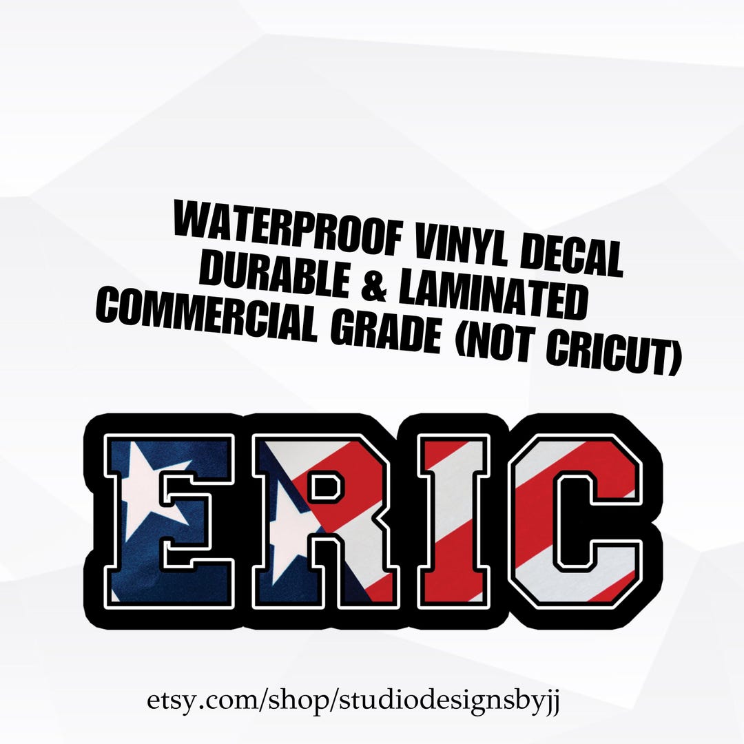 Custom Waterproof Name Sticker | American Flag Sticker | Red White and ...