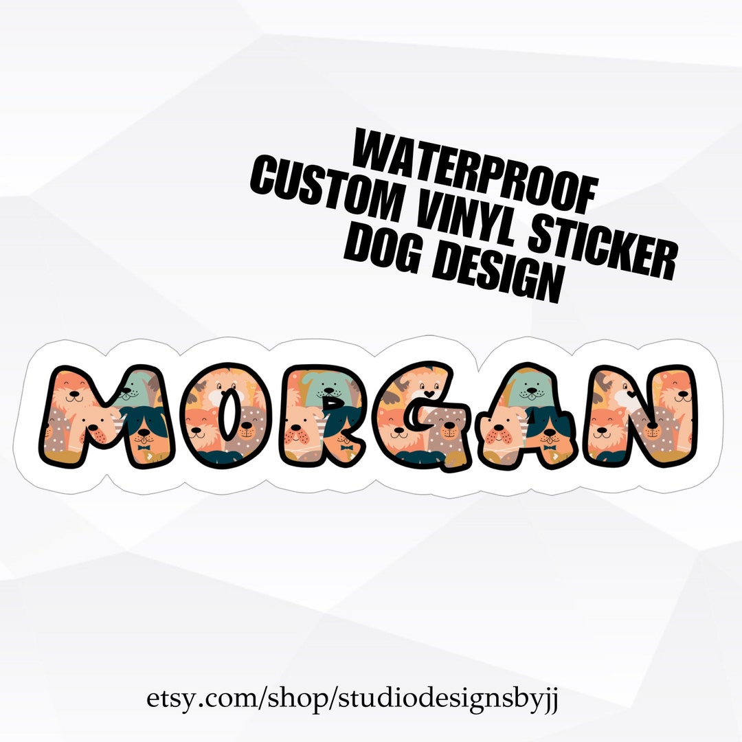 Custom Dog Name Sticker Personalized Waterproof Name Sticker Stickers ...