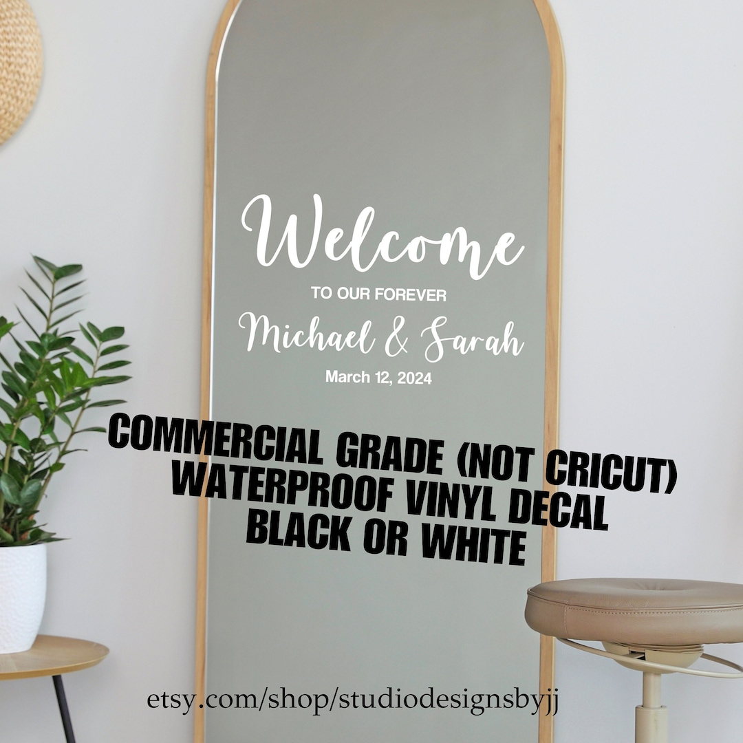 Vinyl Reception Decal Wedding Date Decal Vinyl Wording Full Length ...