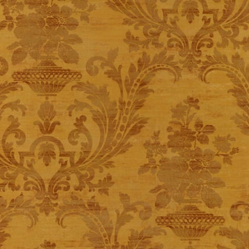 Distressed Golden Copper Sari Damask Wallpaper Worn Antique - Etsy