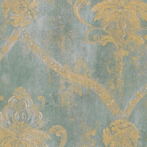 Distressed Floral Damask Wallpaper Handpainted Garland Swag - Etsy