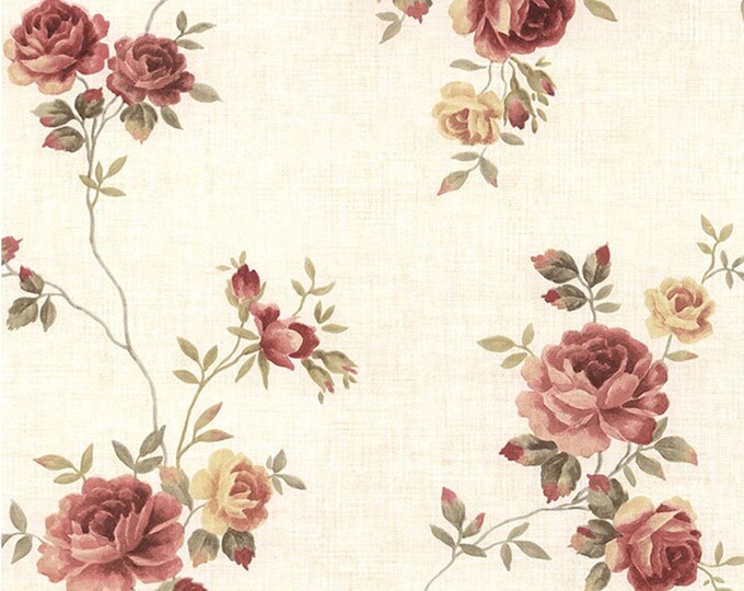 Autumn Vineyard Roses Wallpaper, Shabby Trailing Floral, Romantic ...