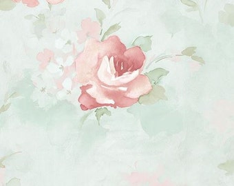 Shabby Cabbage Roses Garden Floral Wallpaper 14 Victorian | Etsy