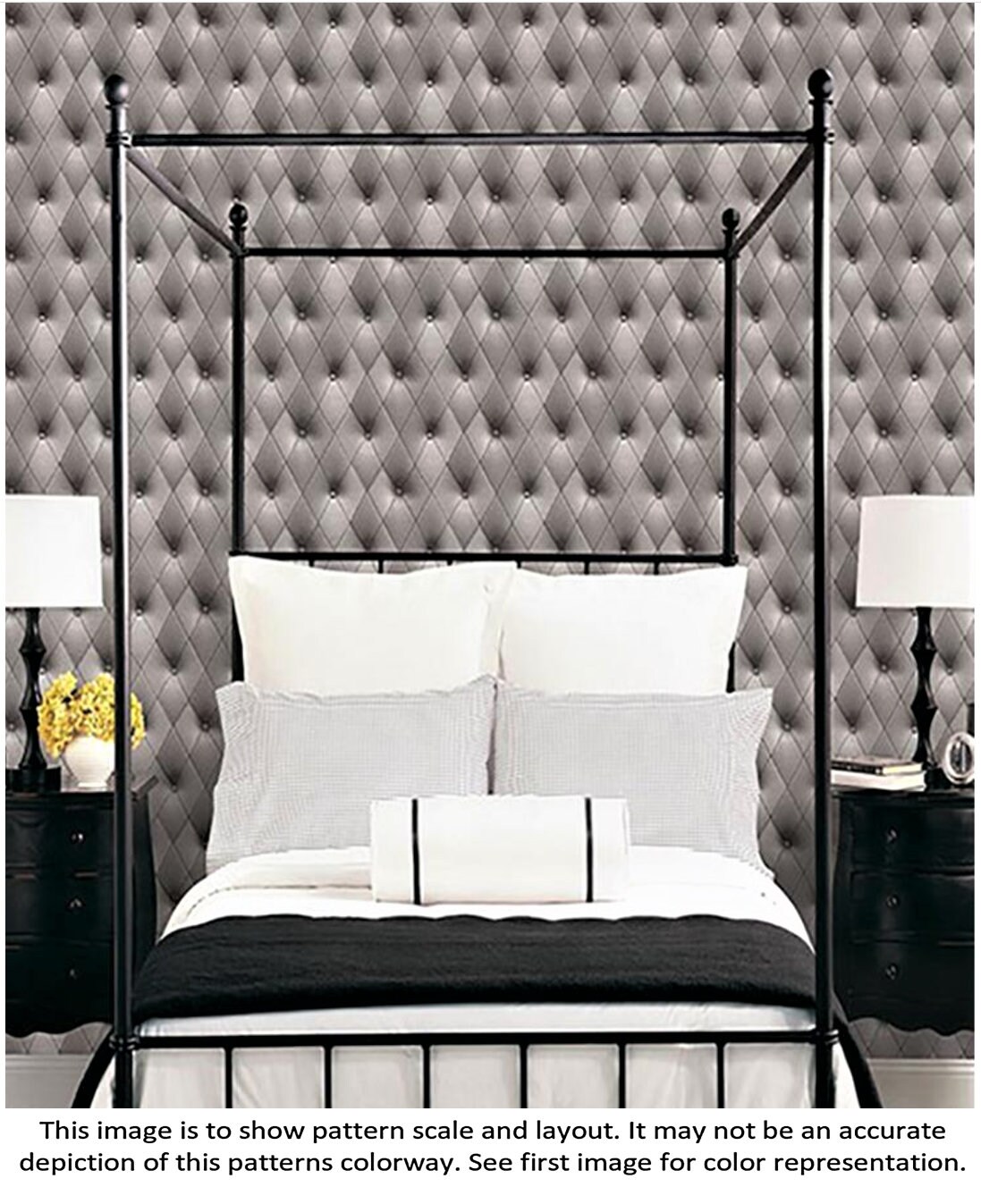 White Tufted Wallpaper