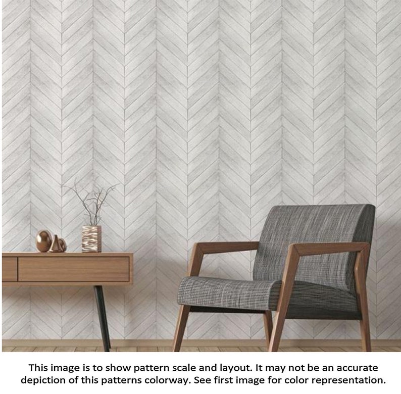Distressed Chevron Plank Wallpaper Faux Antiqued Wood - Etsy