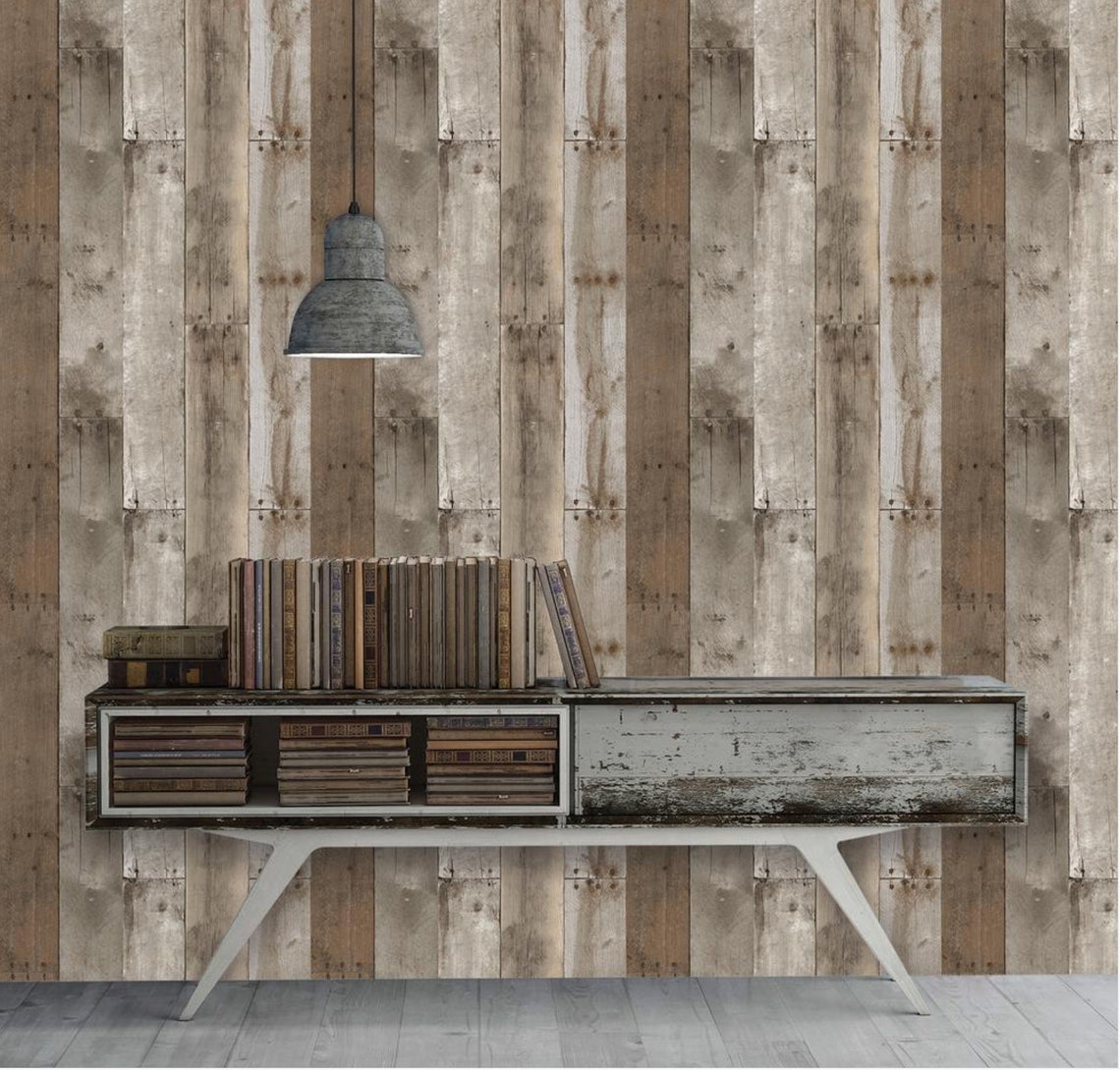 Rustic Reclaimed Wood Shiplap Wallpaper Distressed Barnwood | Etsy