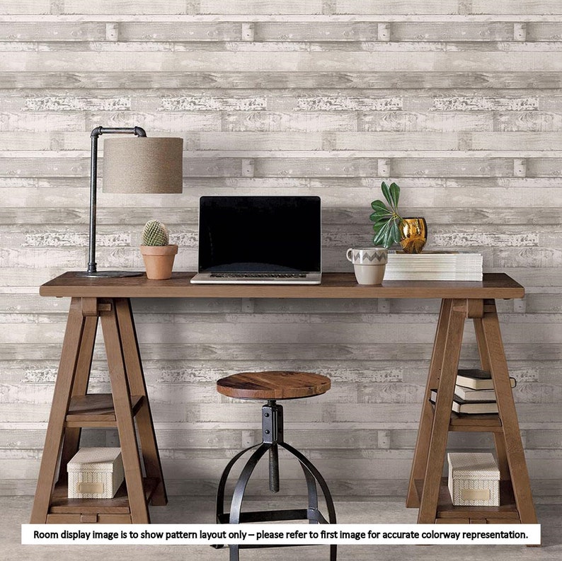 Wallpaper Chippy Painted Rustic Farmhouse Barnwood - Etsy