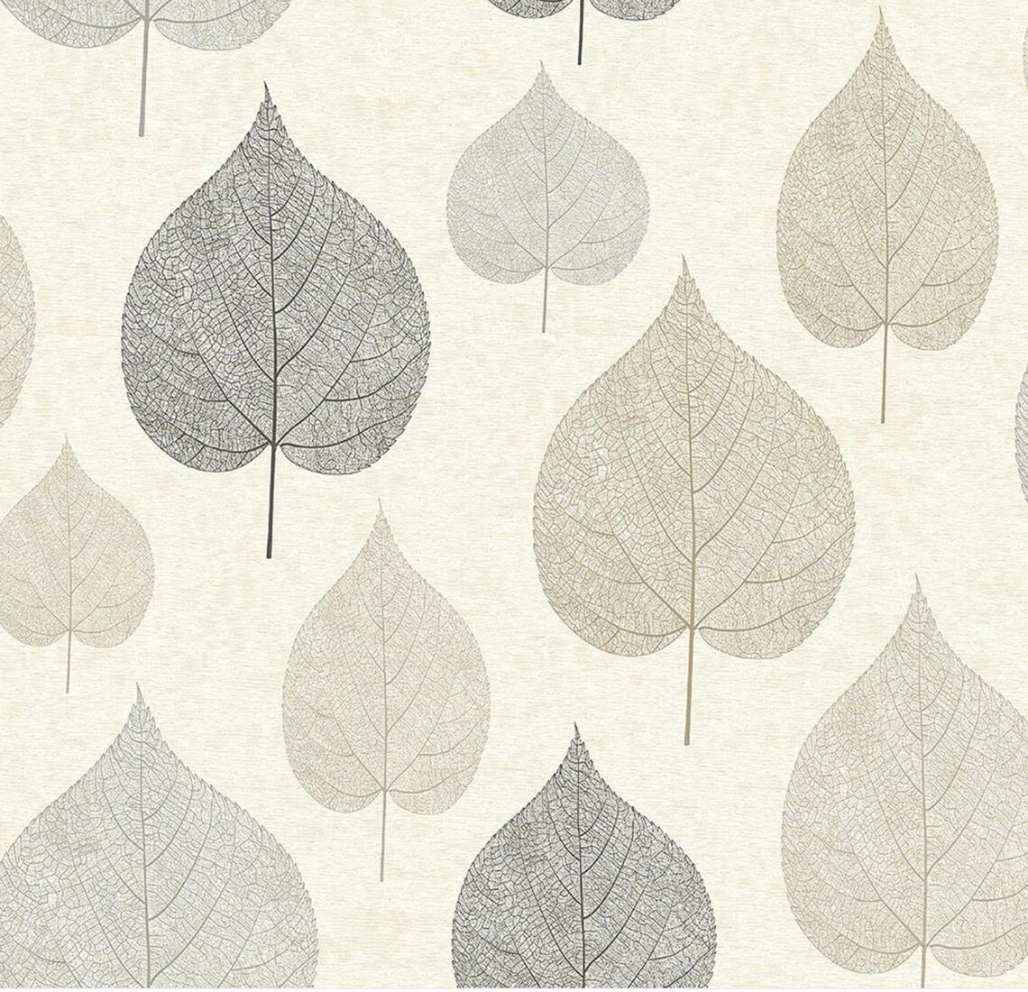 Neutral Scandinavian Botanic Wallpaper Textured Tree Leaf - Etsy