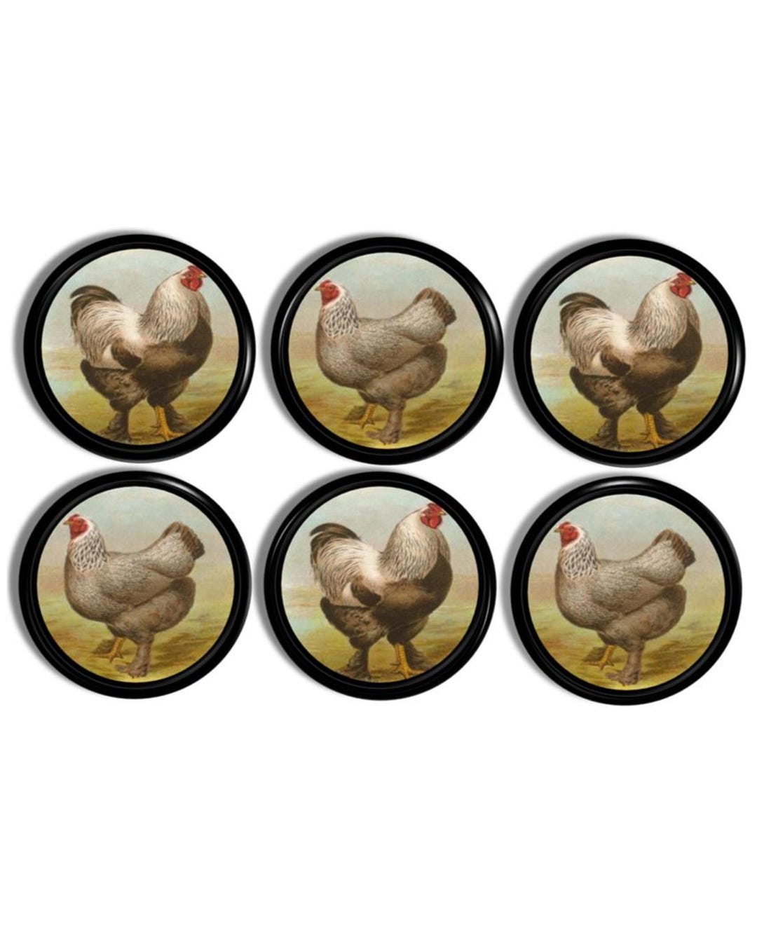 Vintage Chicken Cabinet Knobs, Hen Rooster Drawer Pulls, Rustic Antique ...