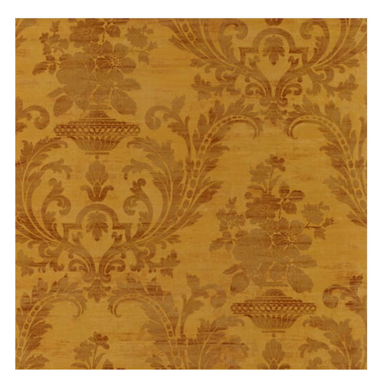 Distressed Golden Copper Sari Damask Wallpaper Worn Antique - Etsy