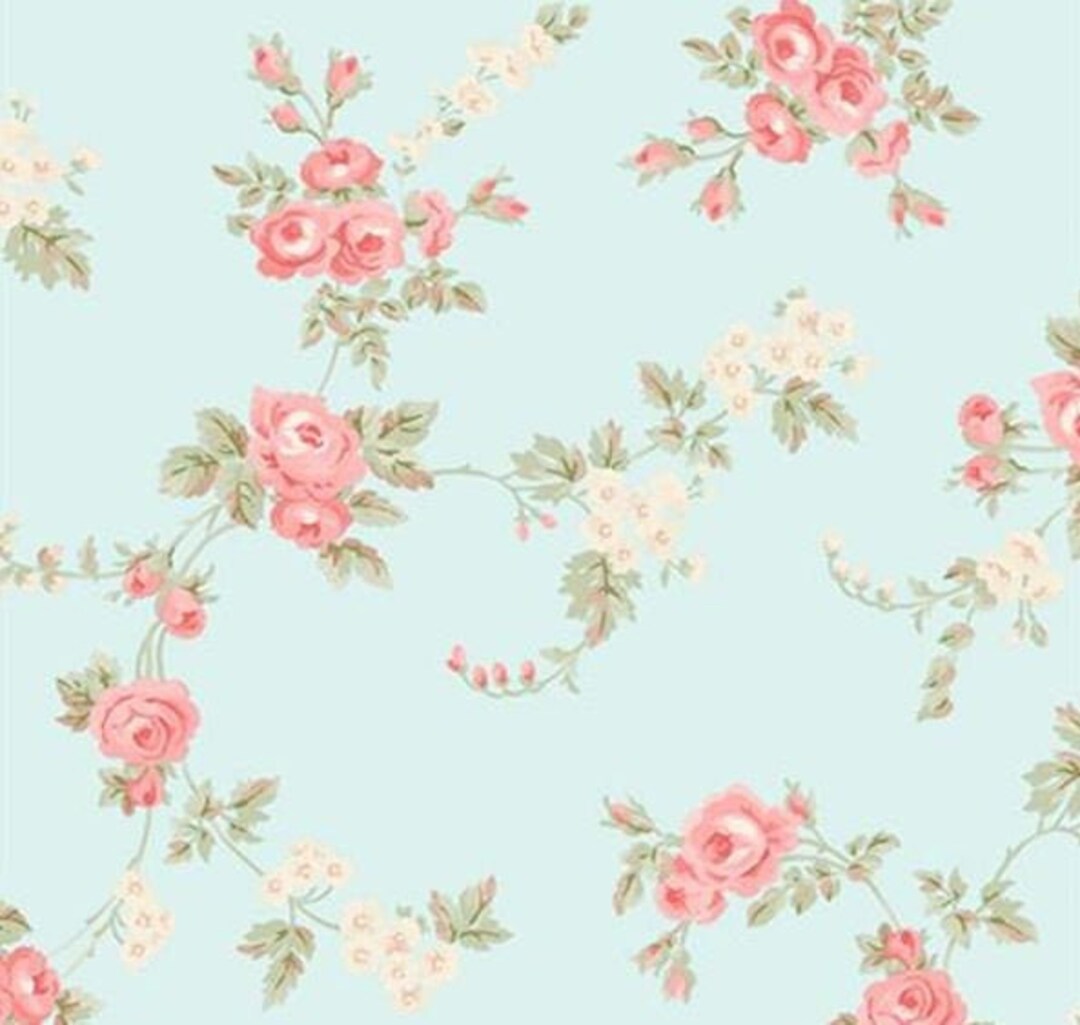 Whimsical Handpainted Rose Floral Wallpaper – Charming Farmhouse Bed ...