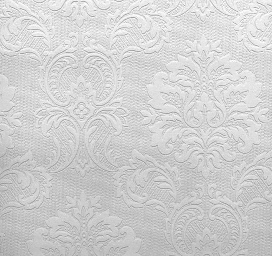 Paintable Textured Wallpaper, Vintage Chic Victorian Damascene, Old ...
