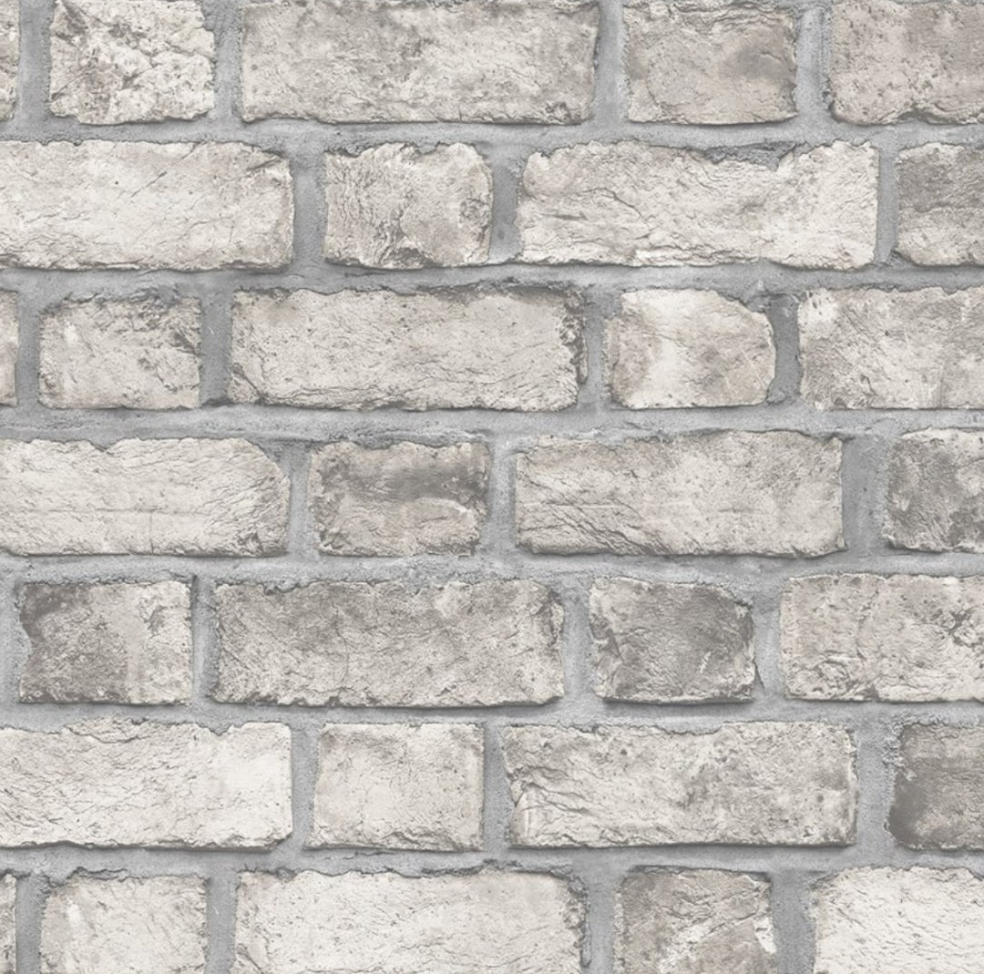 Whitewashed Weathered Brick Wallpaper - Rustic Exposed Distressed Stone ...