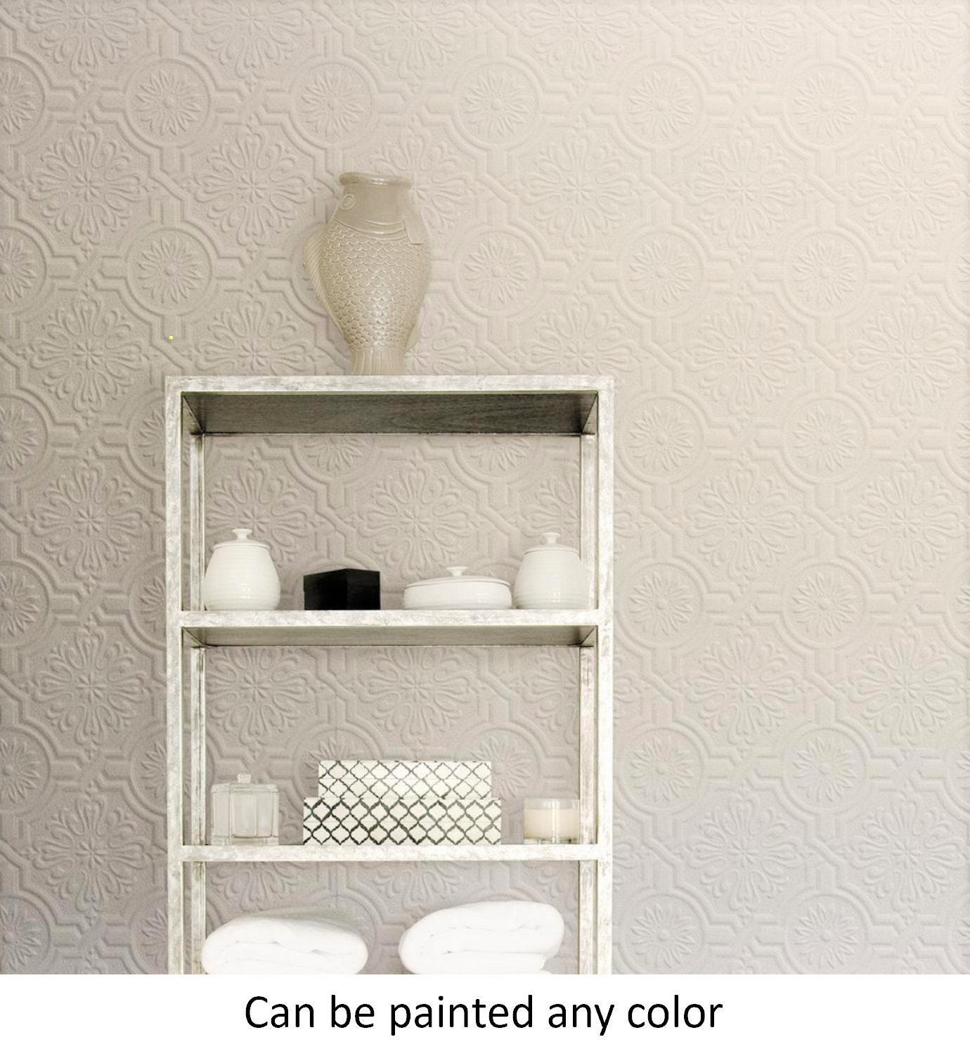 Paintable Wallpaper Raised Texture Ornate Nazareth Floral | Etsy India