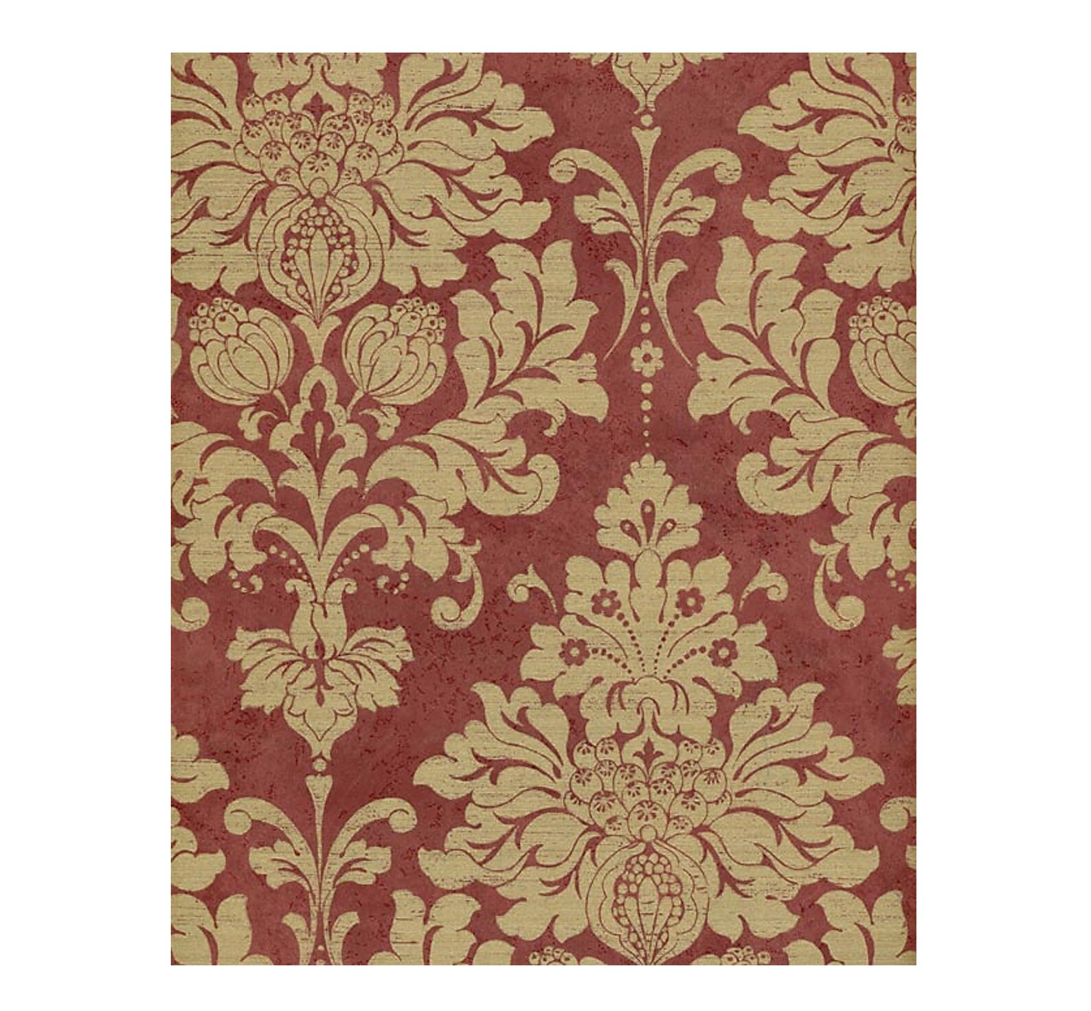 Burgundy Red Victorian Damask Wallpaper Large Scale Formal - Etsy