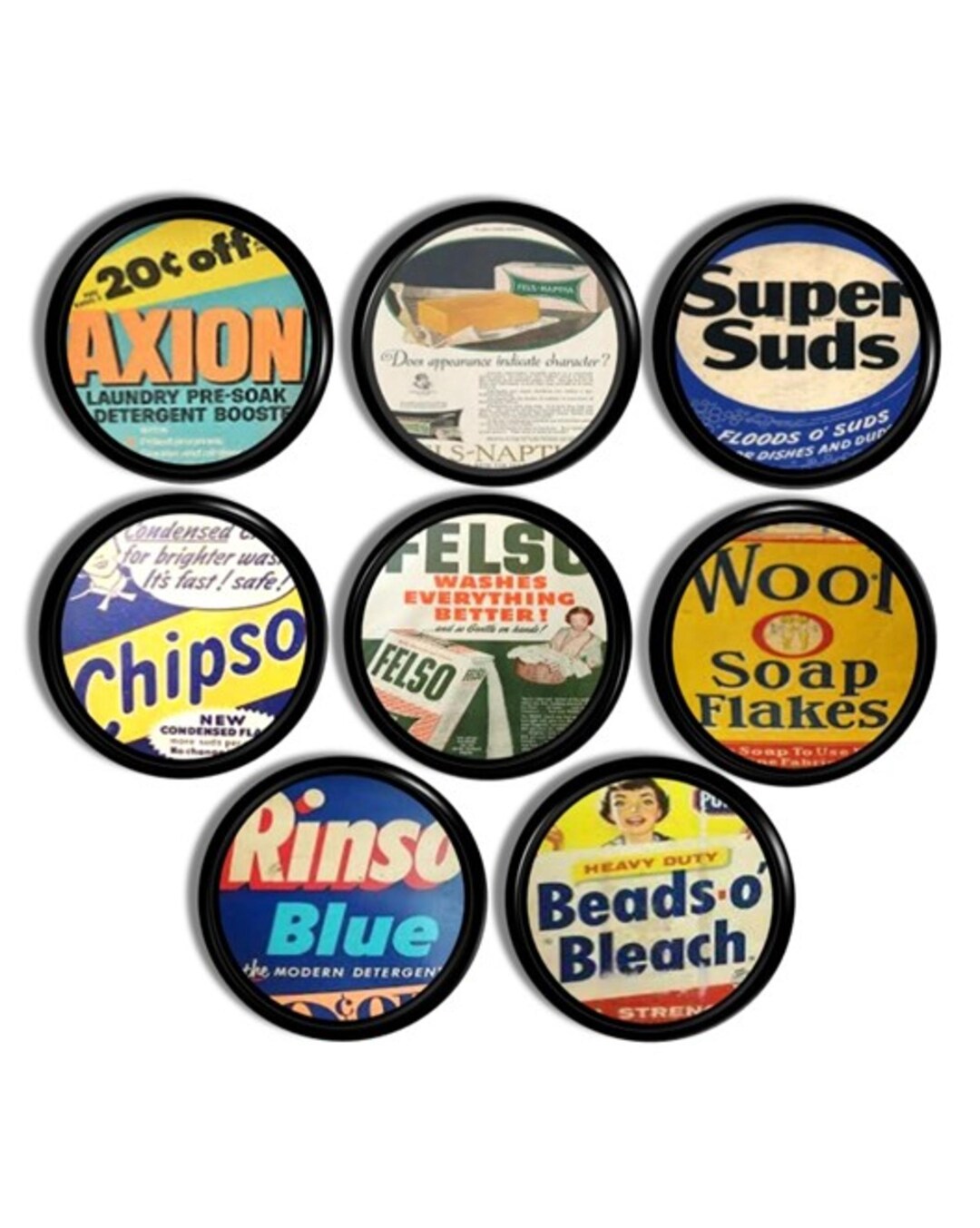 Set of 8 Vintage Detergent Knobs – Retro Laundry Room Drawer Pulls, Pop ...