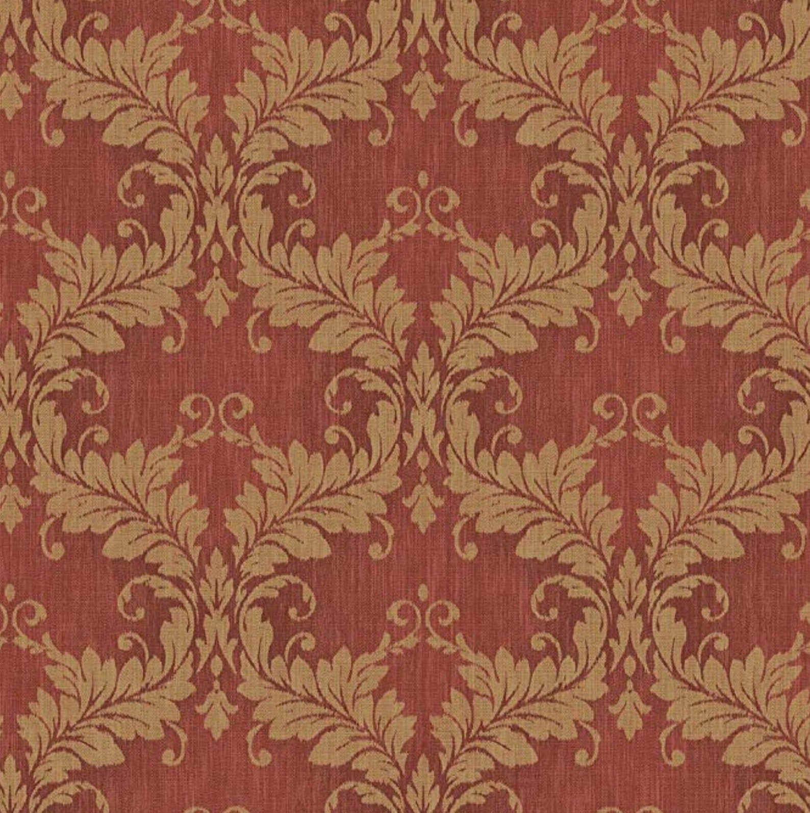 Dramatic Red Gold Damask Wallpaper Elegant Old Victorian | Etsy
