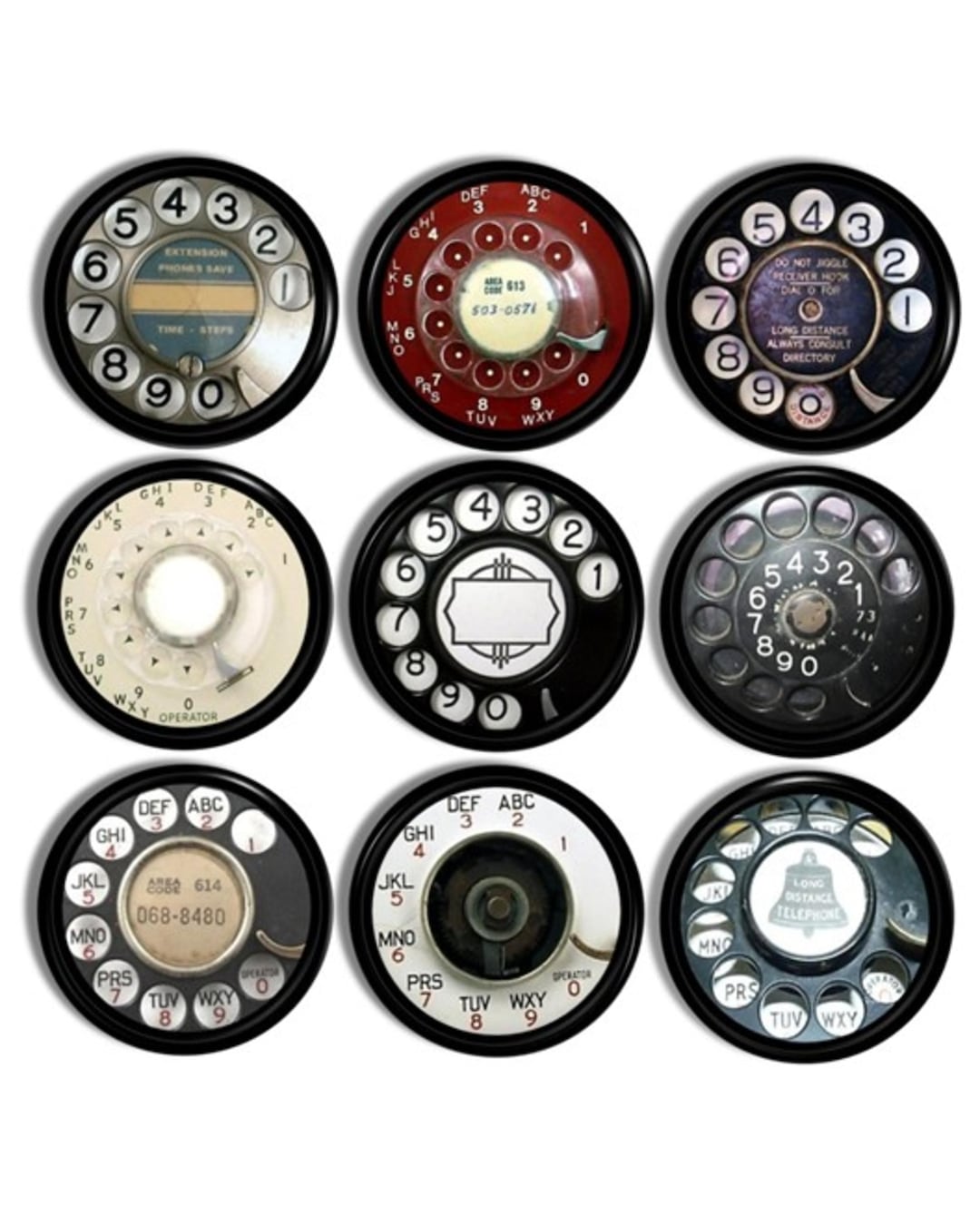 Old Antique Rotary Phone Dial Drawer Pull Set, Industrial Steampunk ...
