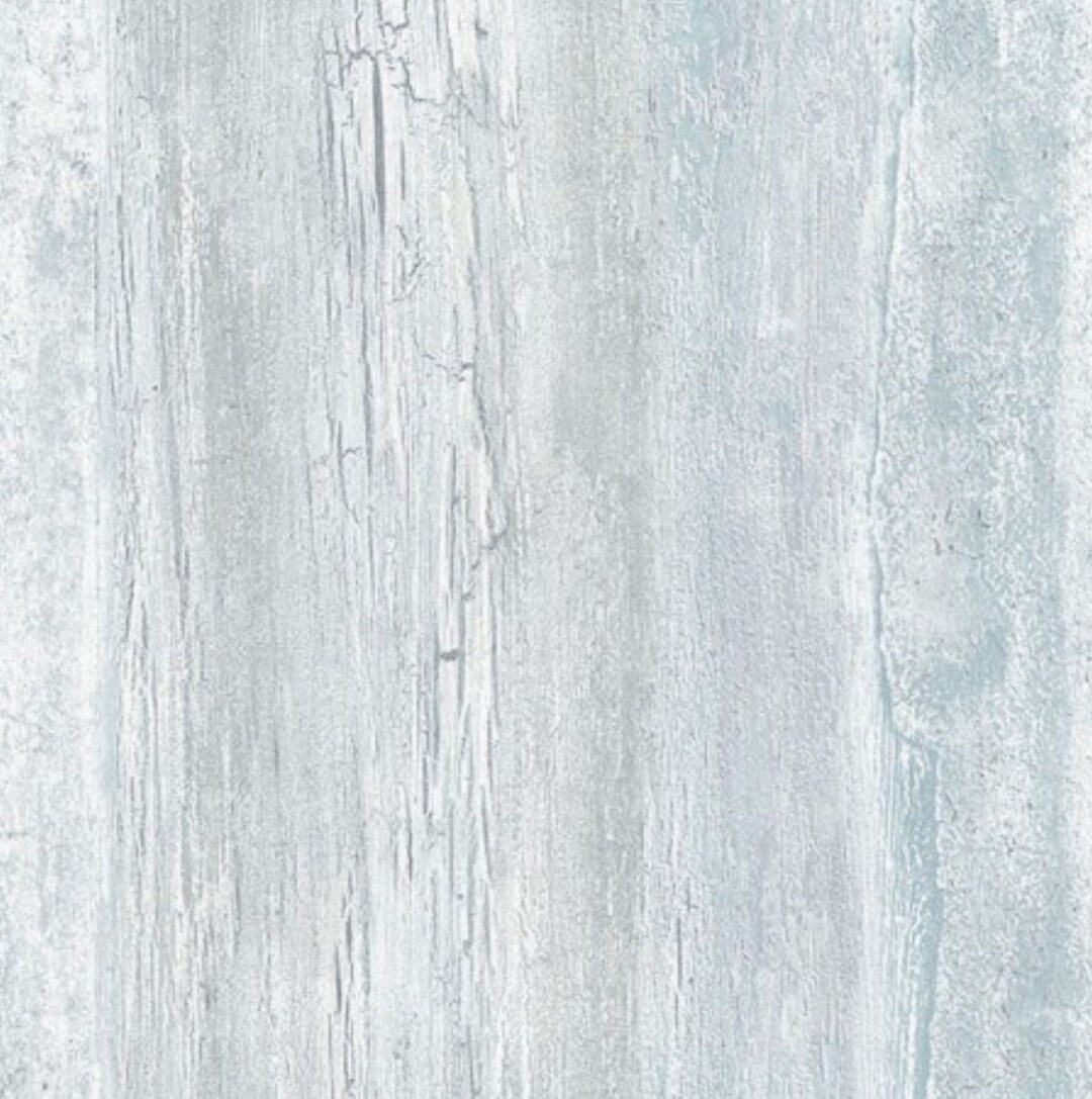 Reclaimed Weathered Wood Wallpaper, Faded Coastal Blue Plank Mural ...