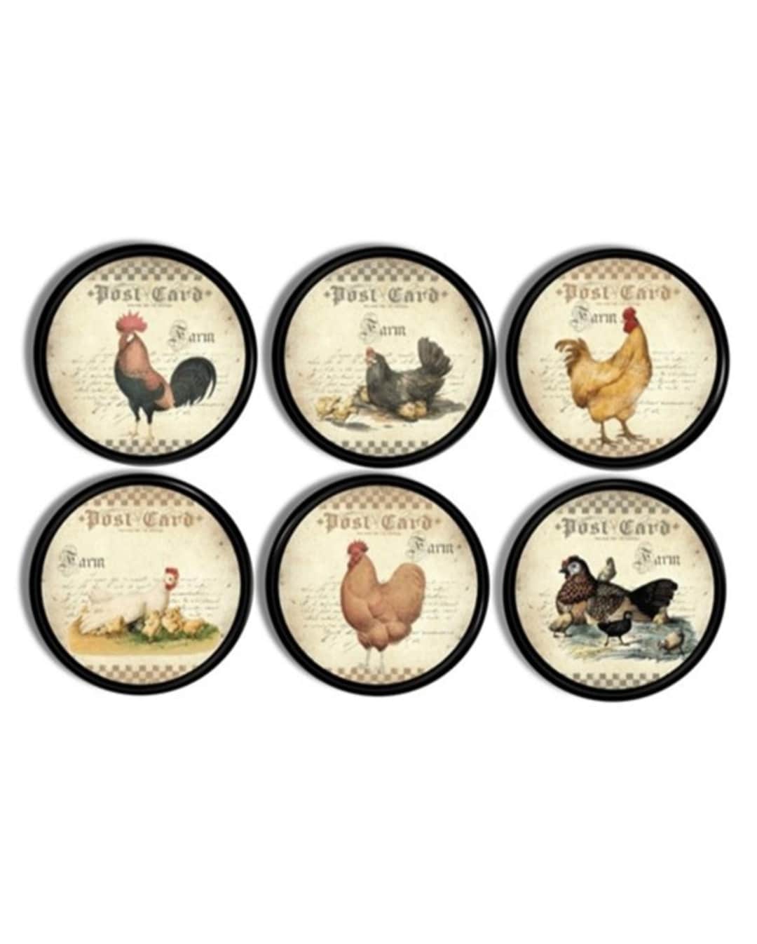 Vintage Farm Chicken Cabinet Knobs – Rustic Rooster, Hen and Chic ...