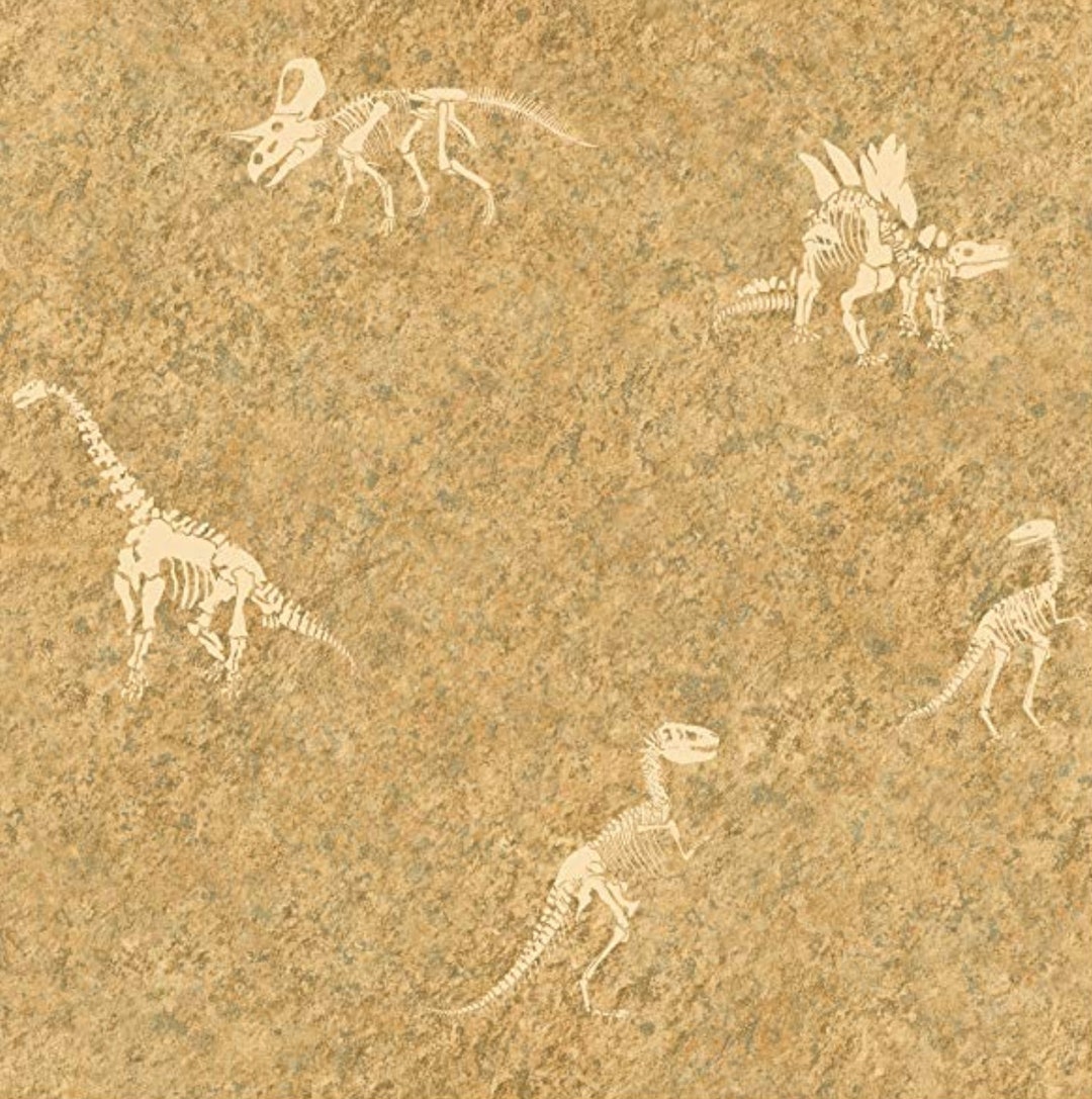 Dinosaur Bones Fossil Wallpaper Prehistoric Childrens Room, Jurasic ...