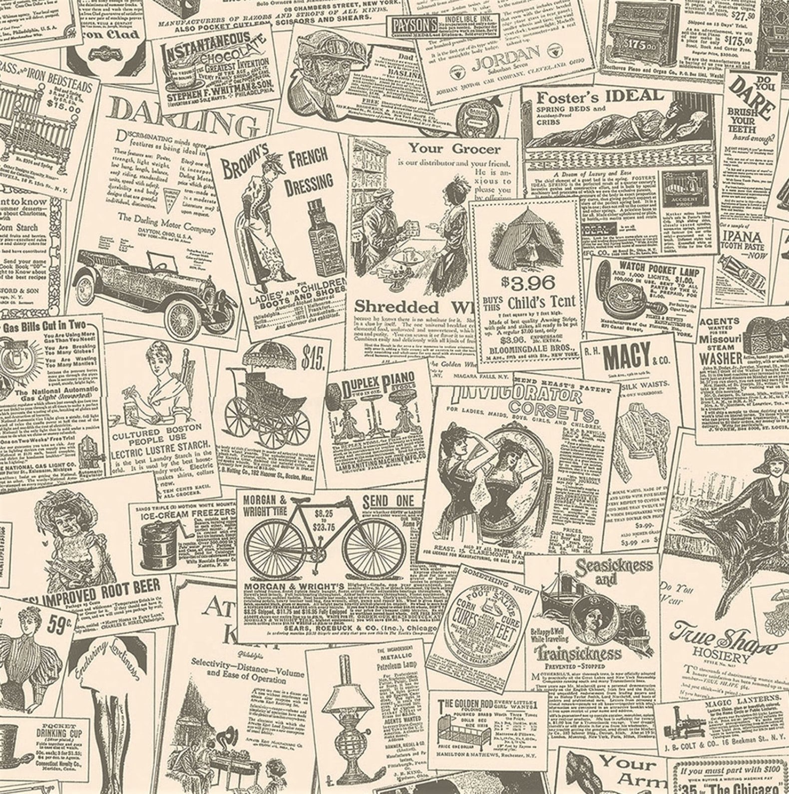 Vintage Prints Wallpaper