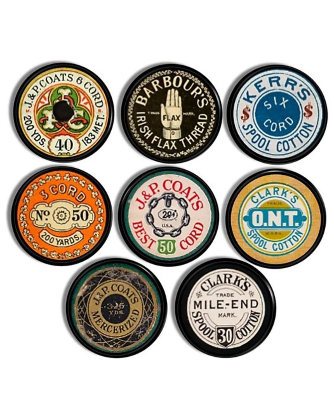 Vintage Sewing Thread Spool Label Knobs, Seamstress Studio Supply ...
