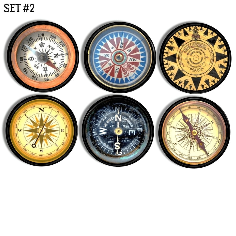 Antique Nautical Compass Cabinet Knobs, Vintage Seafarer Navigation ...
