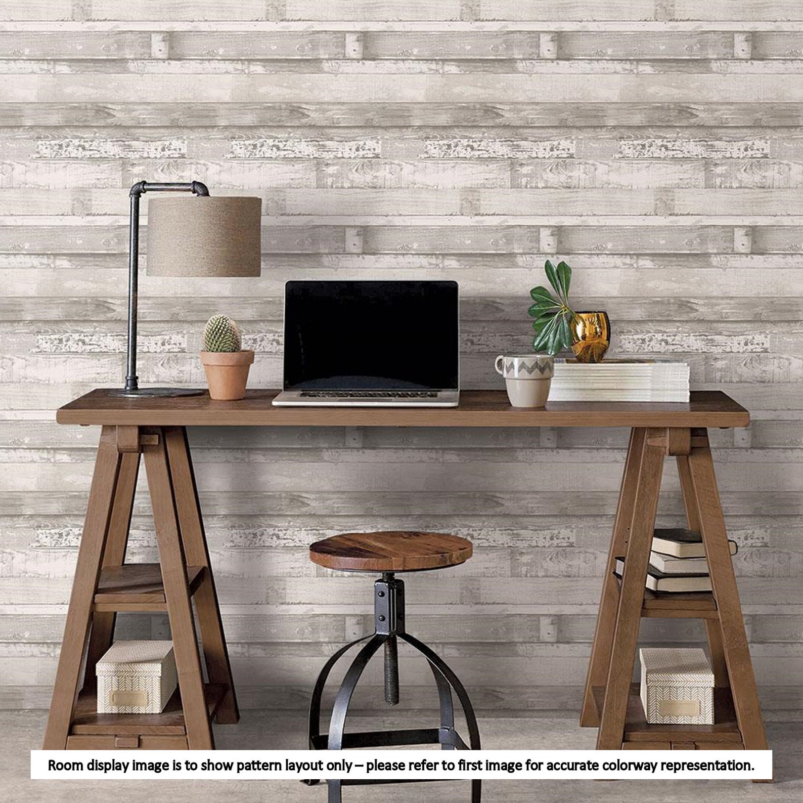 Weathered Coastal Scrap Wood Wallpaper, Beach House Blue, Distressed ...