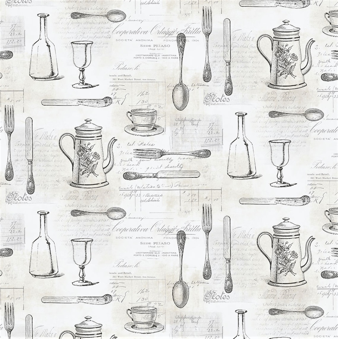 Antique Kitchen Wallpaper French Country Farmhouse Vintage - Etsy