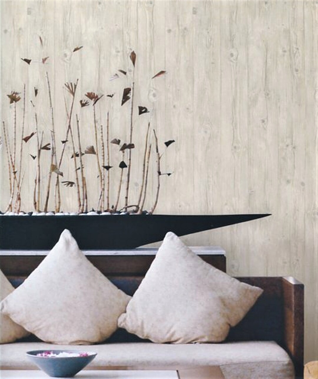 Rustic Country Wood Panel Wallpaper, Light Knotty Texture Look, Coastal ...