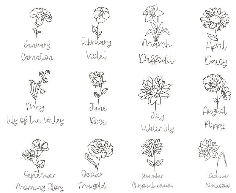Custom Birth Flower Bouquet (digital Download) - Etsy
