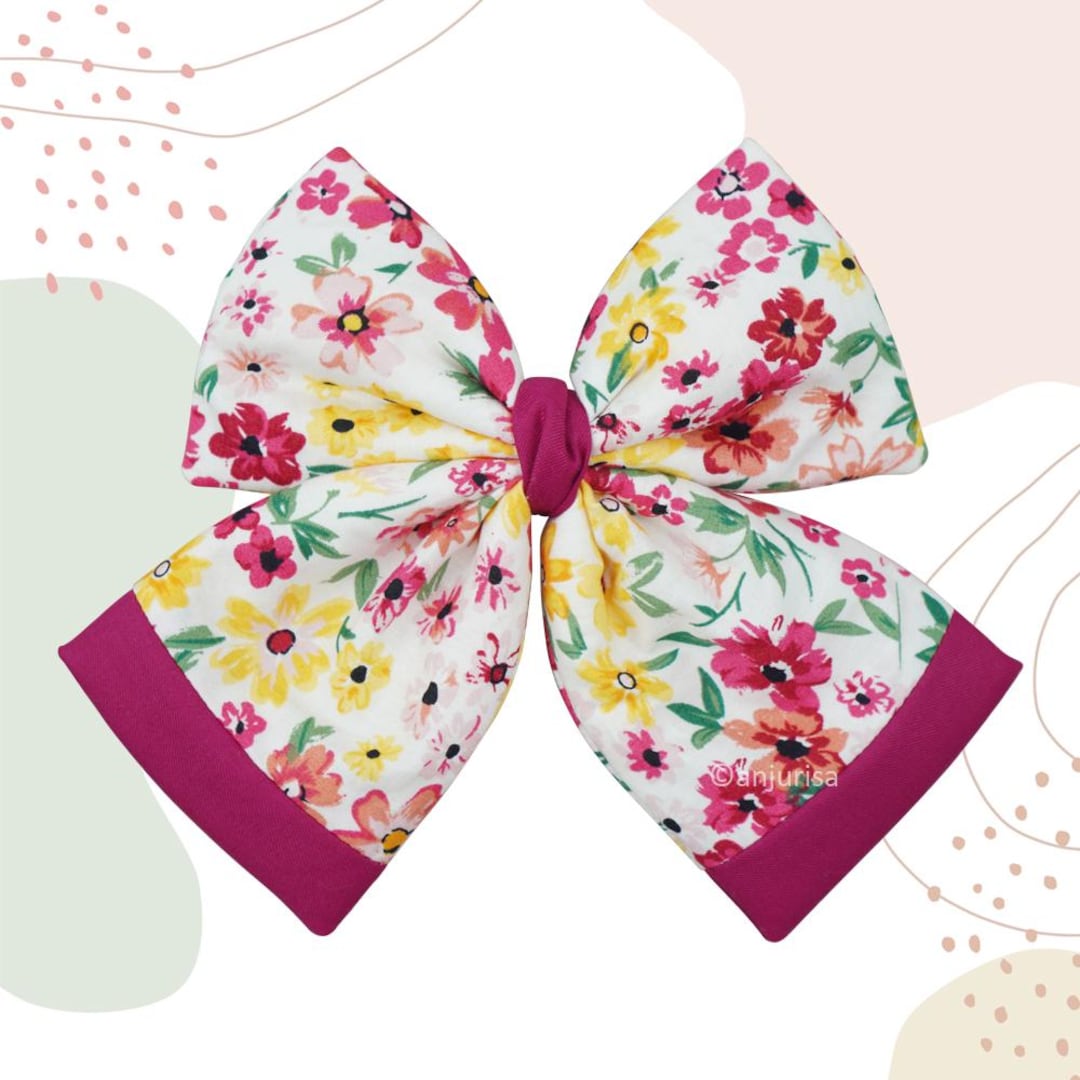 Talia Bow Sewing Pattern: DIY Hair Bow Template (PDF Download, 5 Sizes ...