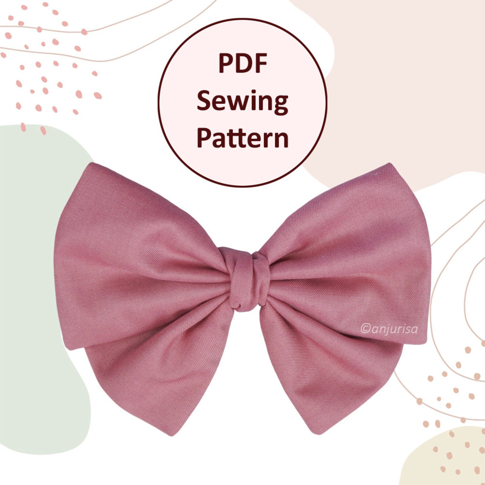 Dainty Bow Sewing Pattern: DIY Hair Accessory (PDF Pattern) - Etsy