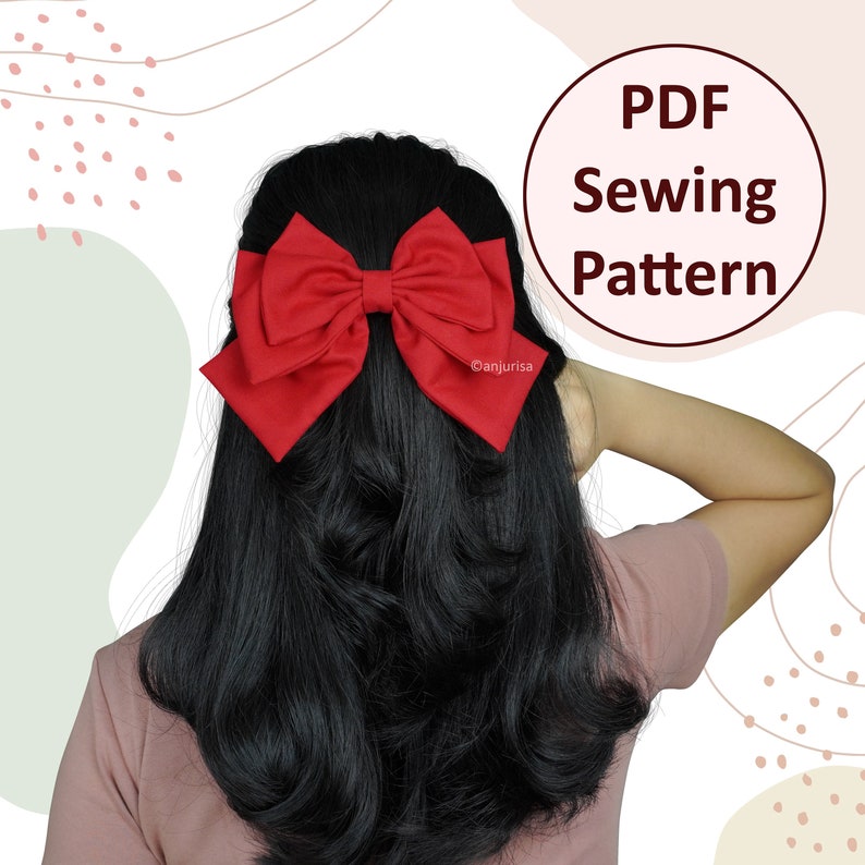 Triace Bow Sewing Pattern - Multi-layered DIY Bows Template (PDF ...