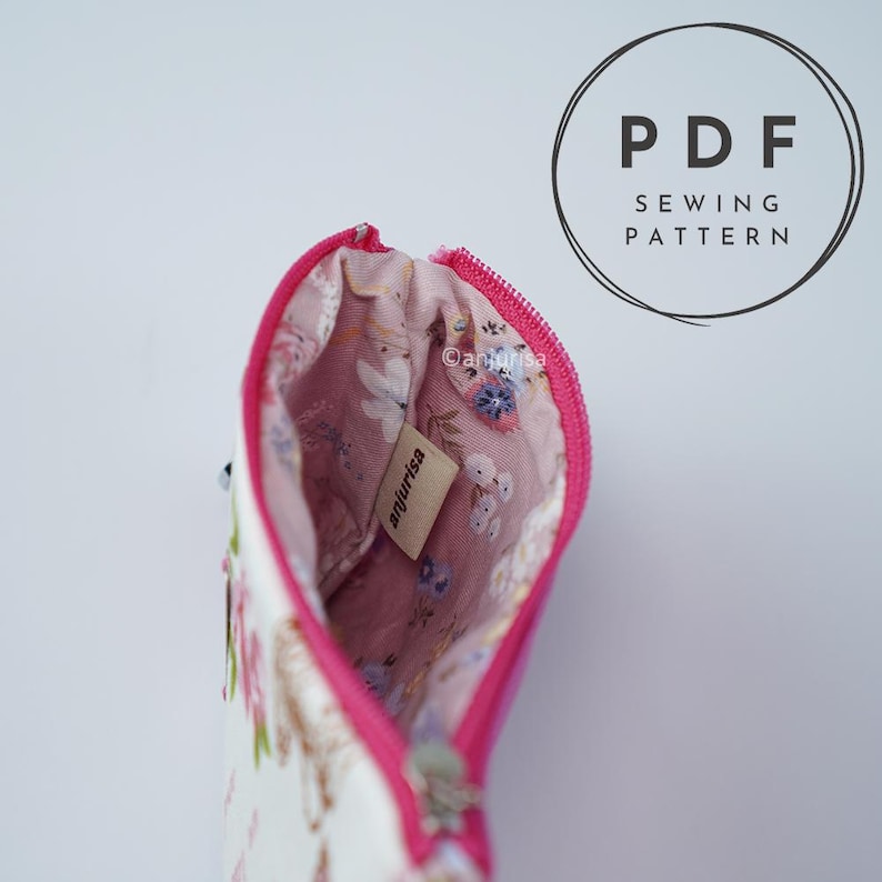Reca Pouch Sewing Pattern: Zippered Coin Purse Template (PDF Pattern ...