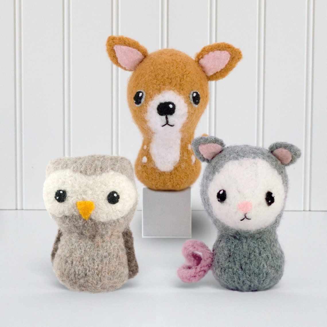 Felted Knit Fox, Squirrel, Beaver, Chipmunk, Bear, Rabbit, Raccoon ...