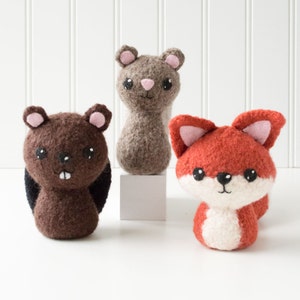 Felted Knit Fox, Squirrel, Beaver, Chipmunk, Bear, Rabbit, Raccoon ...